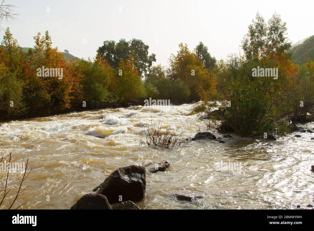 Israel, the Jordan river flows into the Sea of Galilee from the north ...