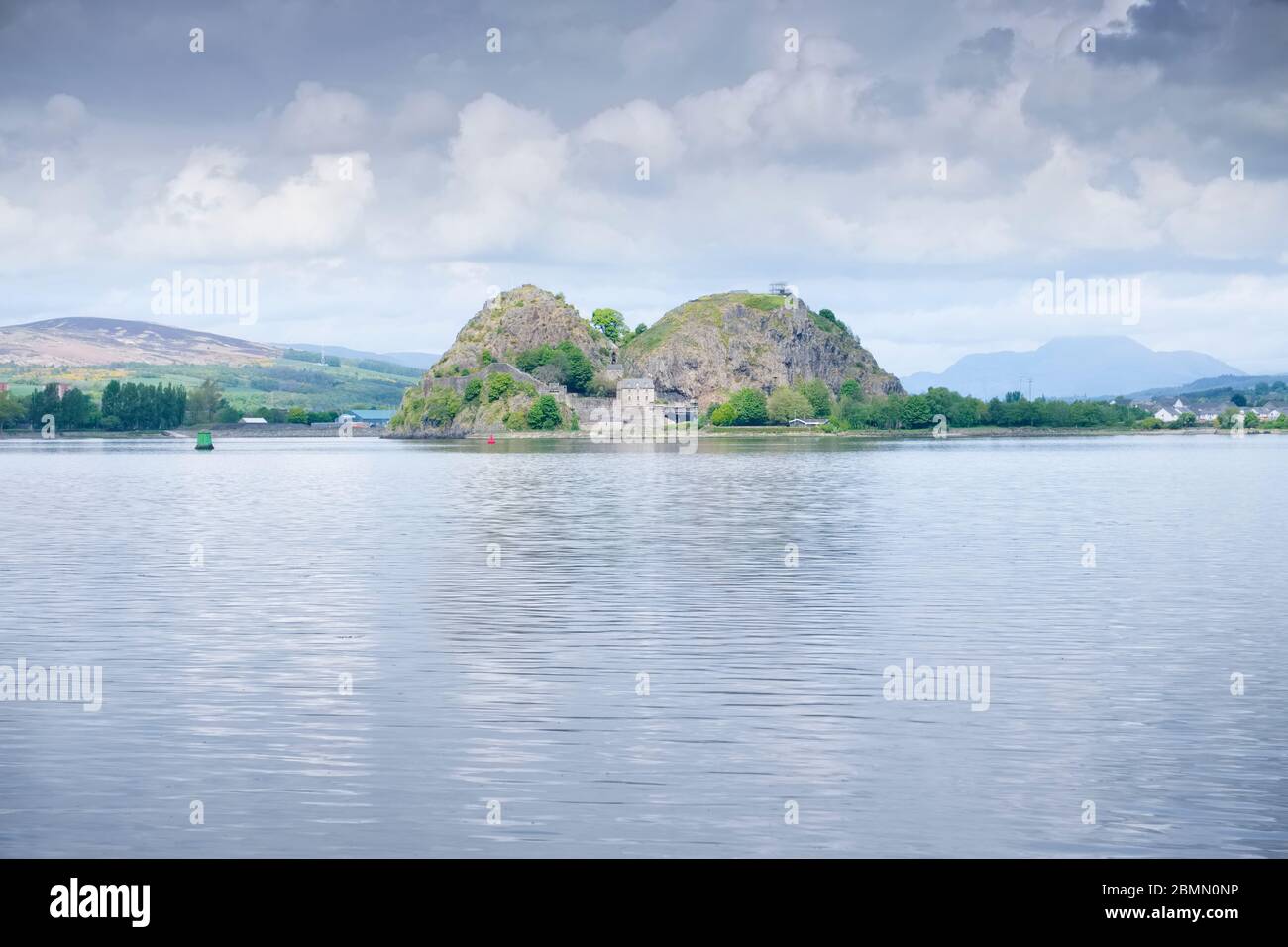 Dumbarton castle ancient rock volcano mountain island Dunbartonshire ...