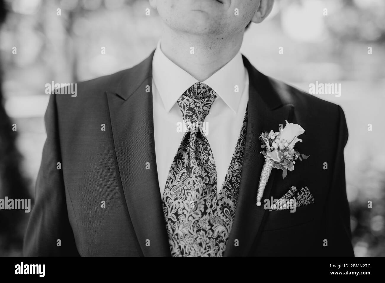 Wearing necktie Black and White Stock Photos & Images - Alamy