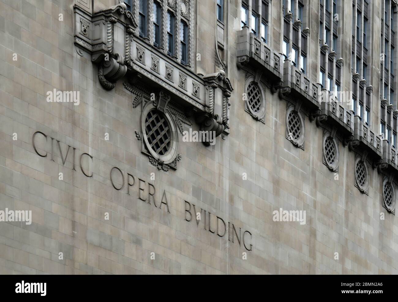 Civic Opera Building Downtown Chicago skyline with modern high-rise ...