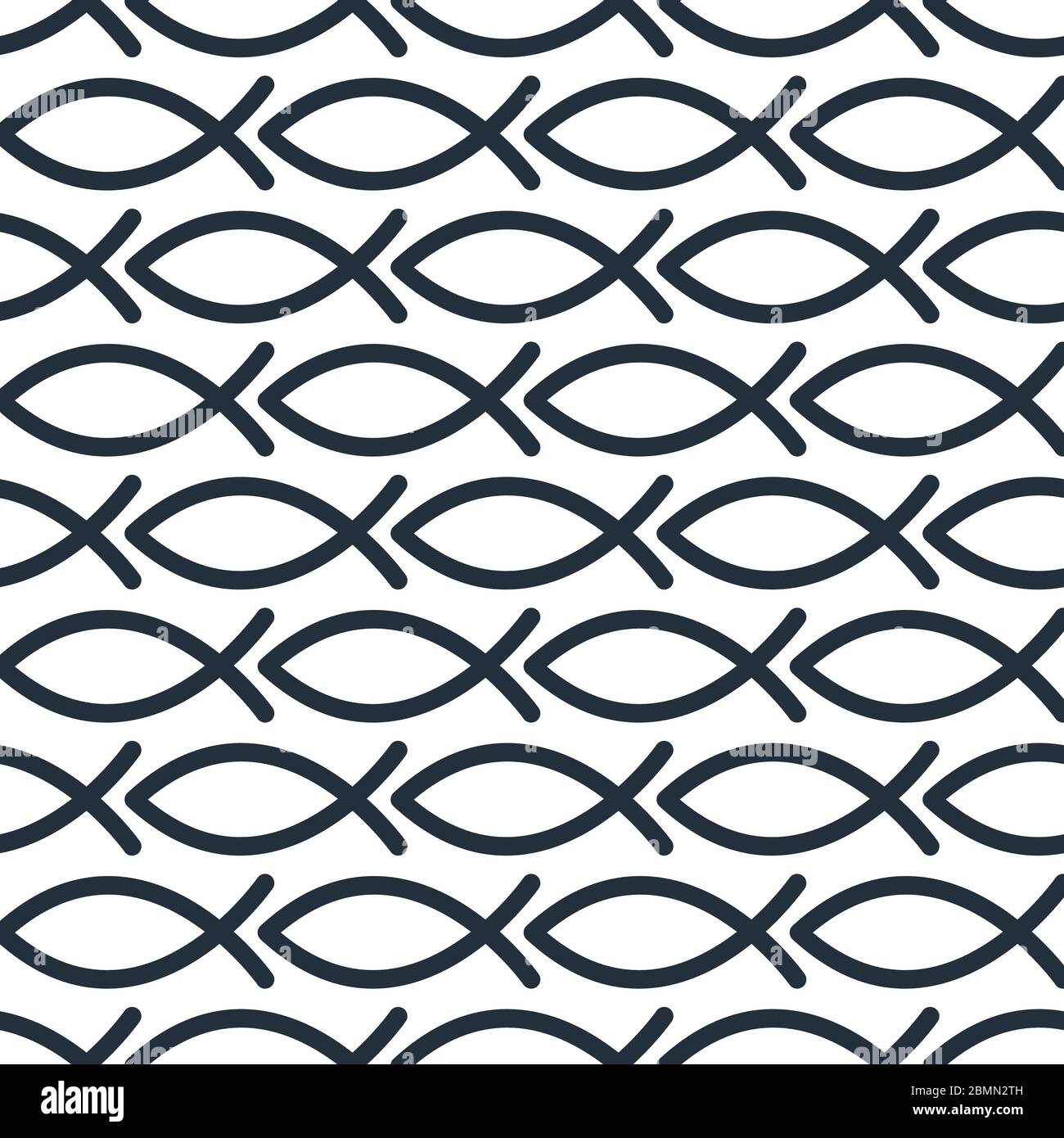 Jesus christian Fish horizontal white seamless pattern with linear ...