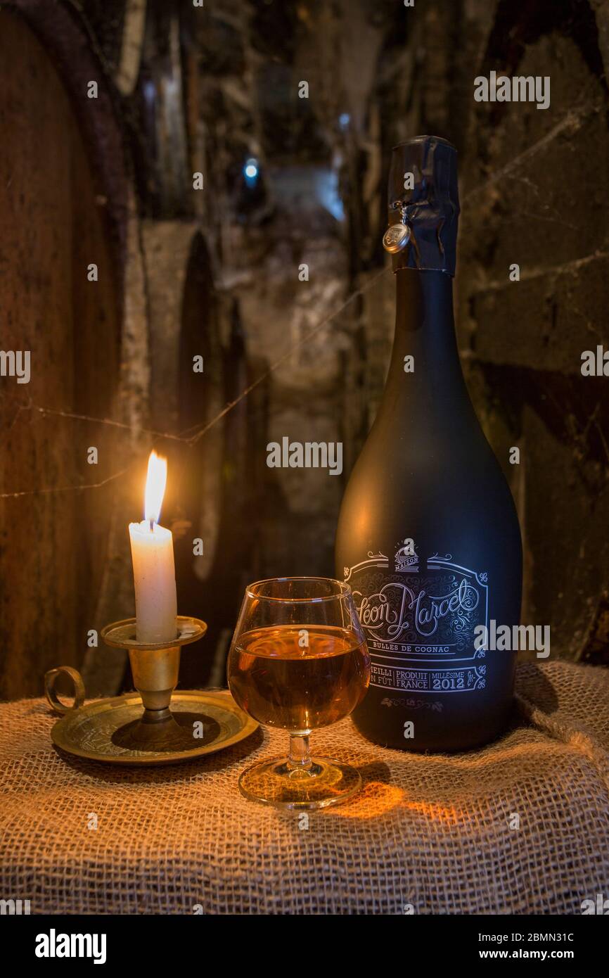 Inside a traditional Cognac cellar Stock Photo - Alamy