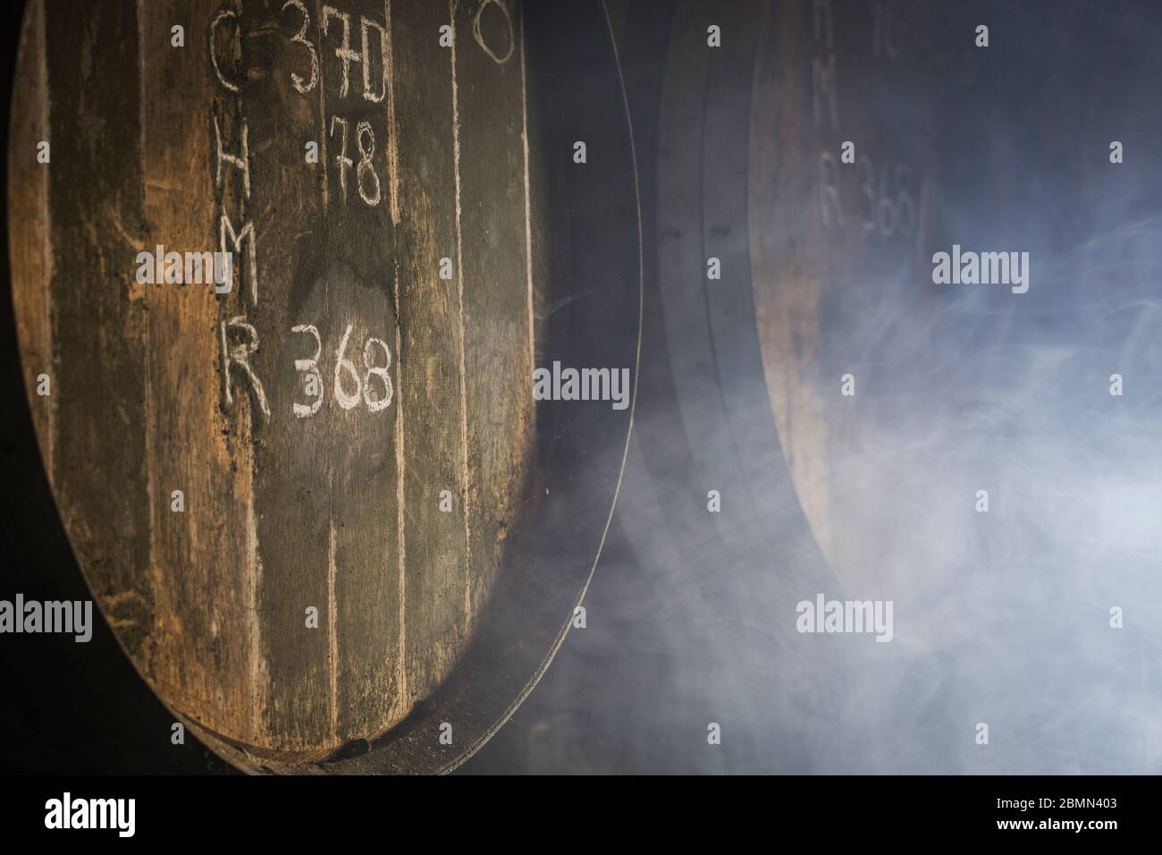 Inside a traditional Cognac cellar Stock Photo - Alamy