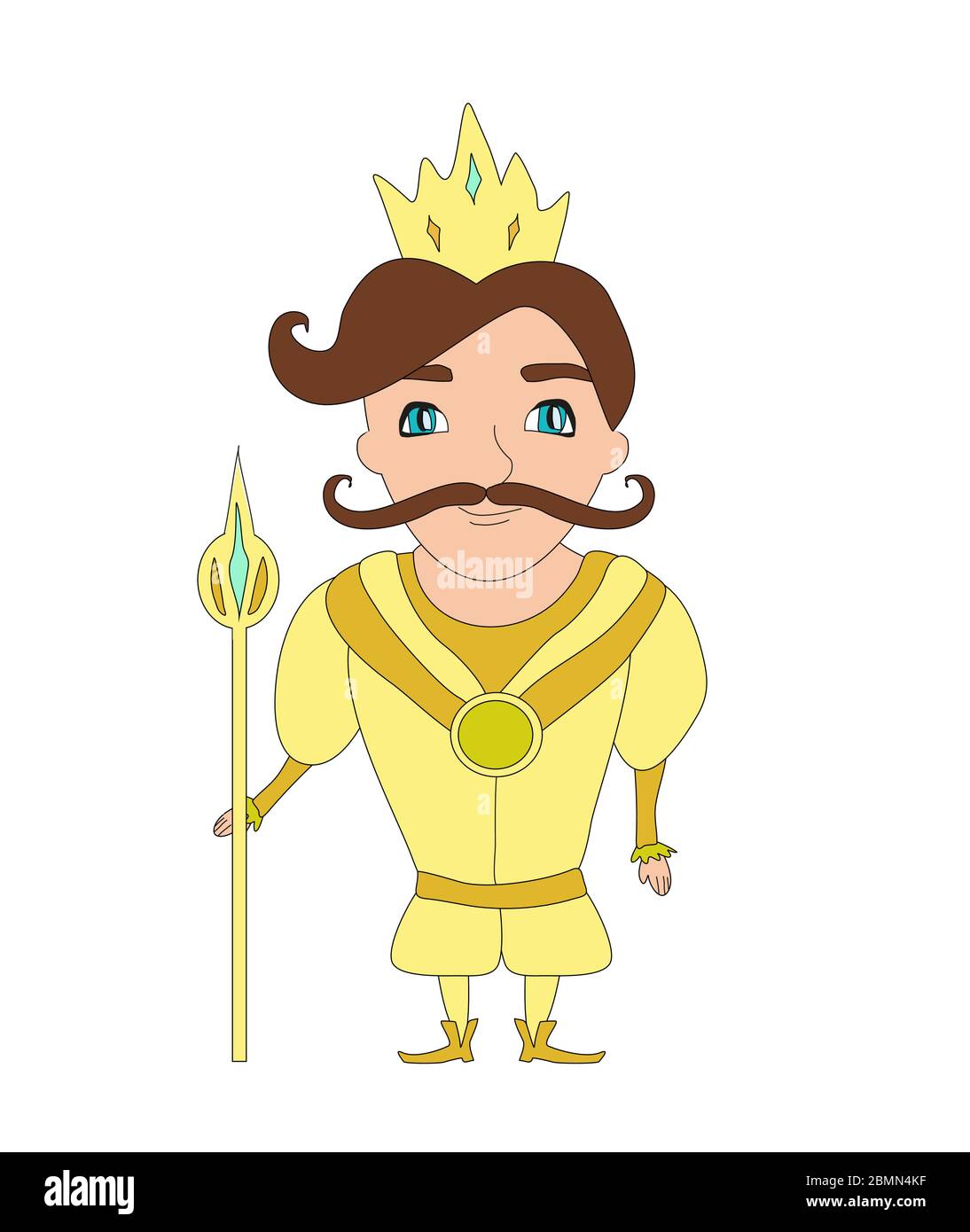 Funny cartoon King on white background - isolated doodle illustration ...
