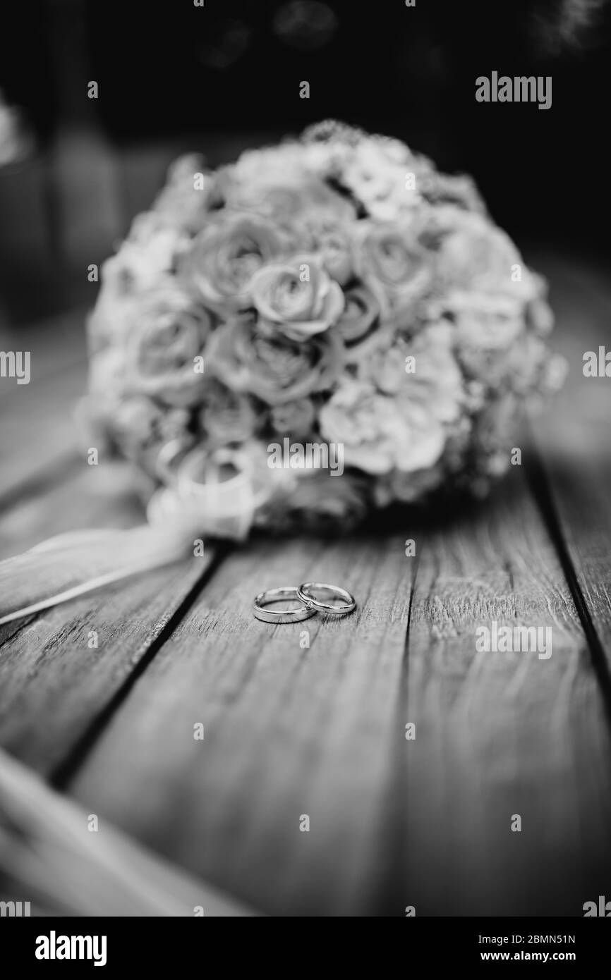 Commitment ceremony rings Black and White Stock Photos & Images - Alamy