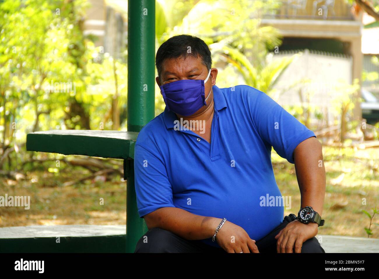 Antipolo City, Philippines - May 7, 2020: Filipino man wearing face ...