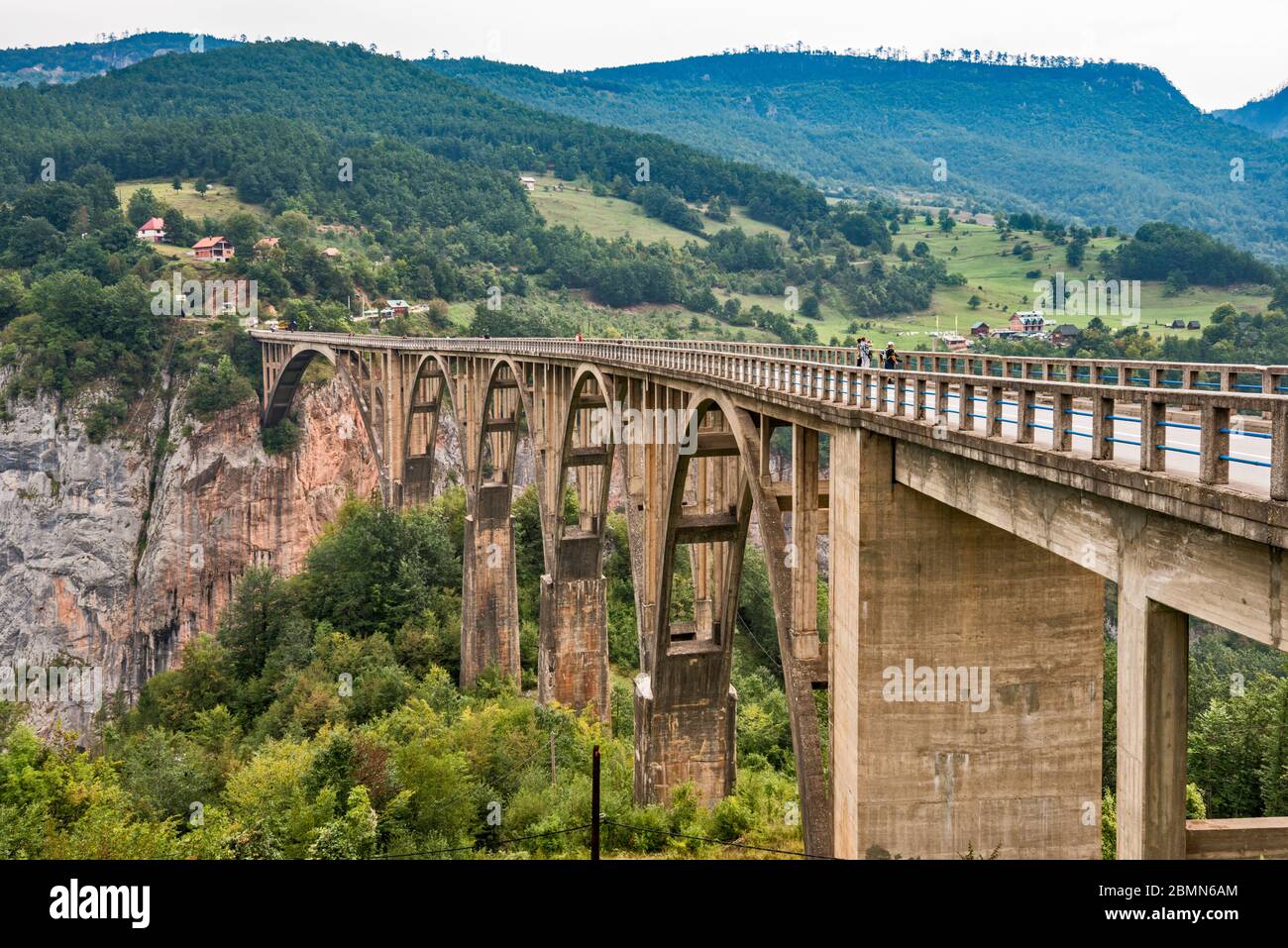 Durdevica Tara Bridge, concrete arch bridge over Tara River Canyon ...