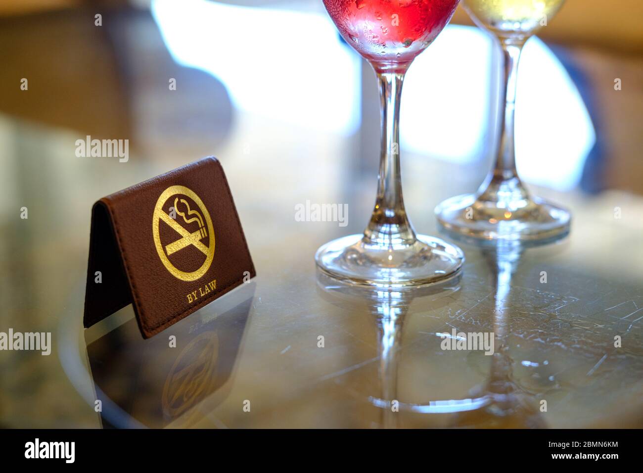 No smoking table sign, Do not smoke in restaurant, hotel sitting area ...