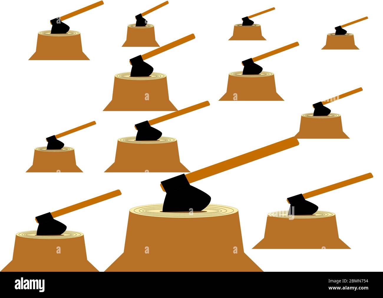 Logging firewood cutting with carpentry tool with an ax Stock Vector ...