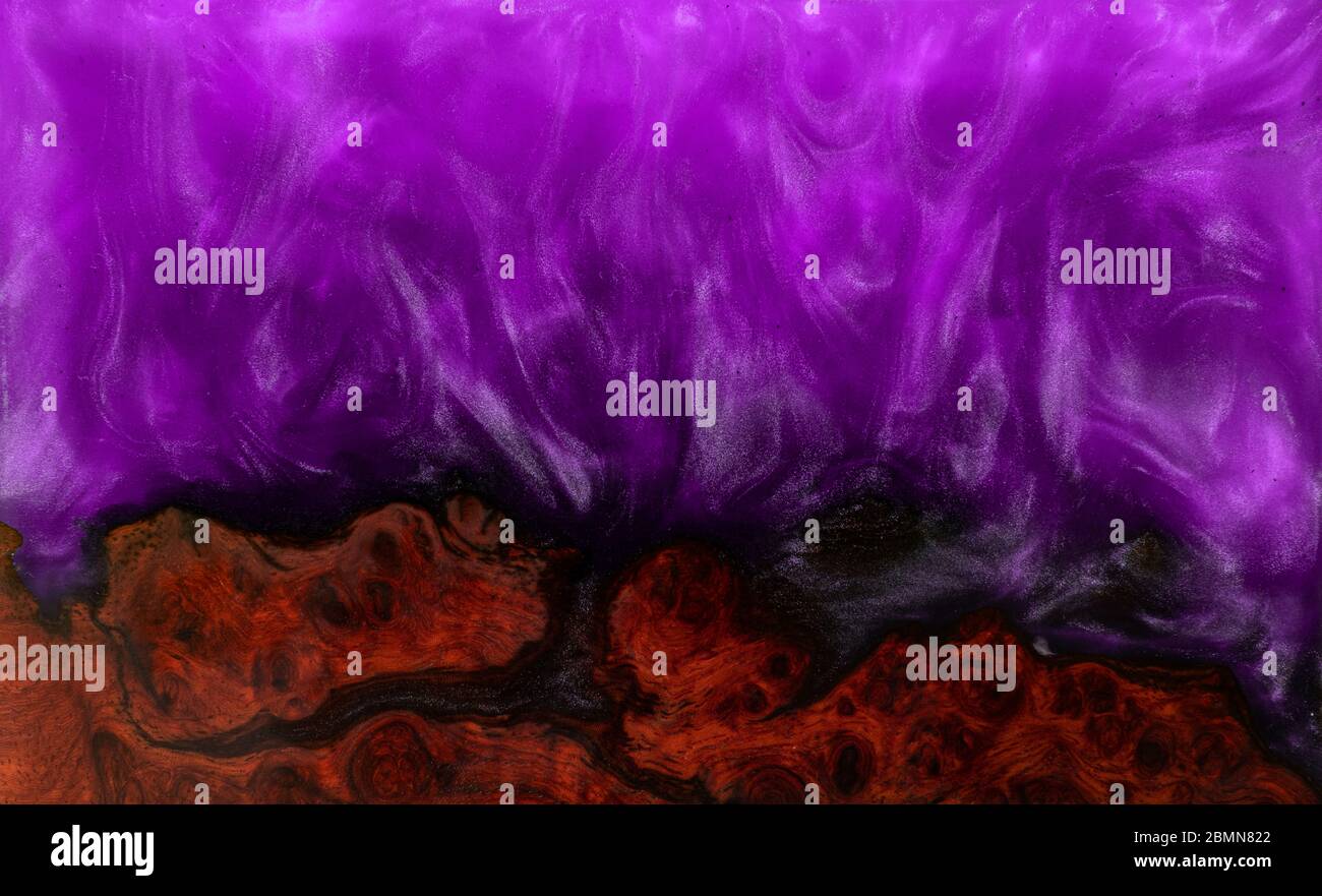 Casting epoxy resin stabilizing Burma padauk wood background texture ...