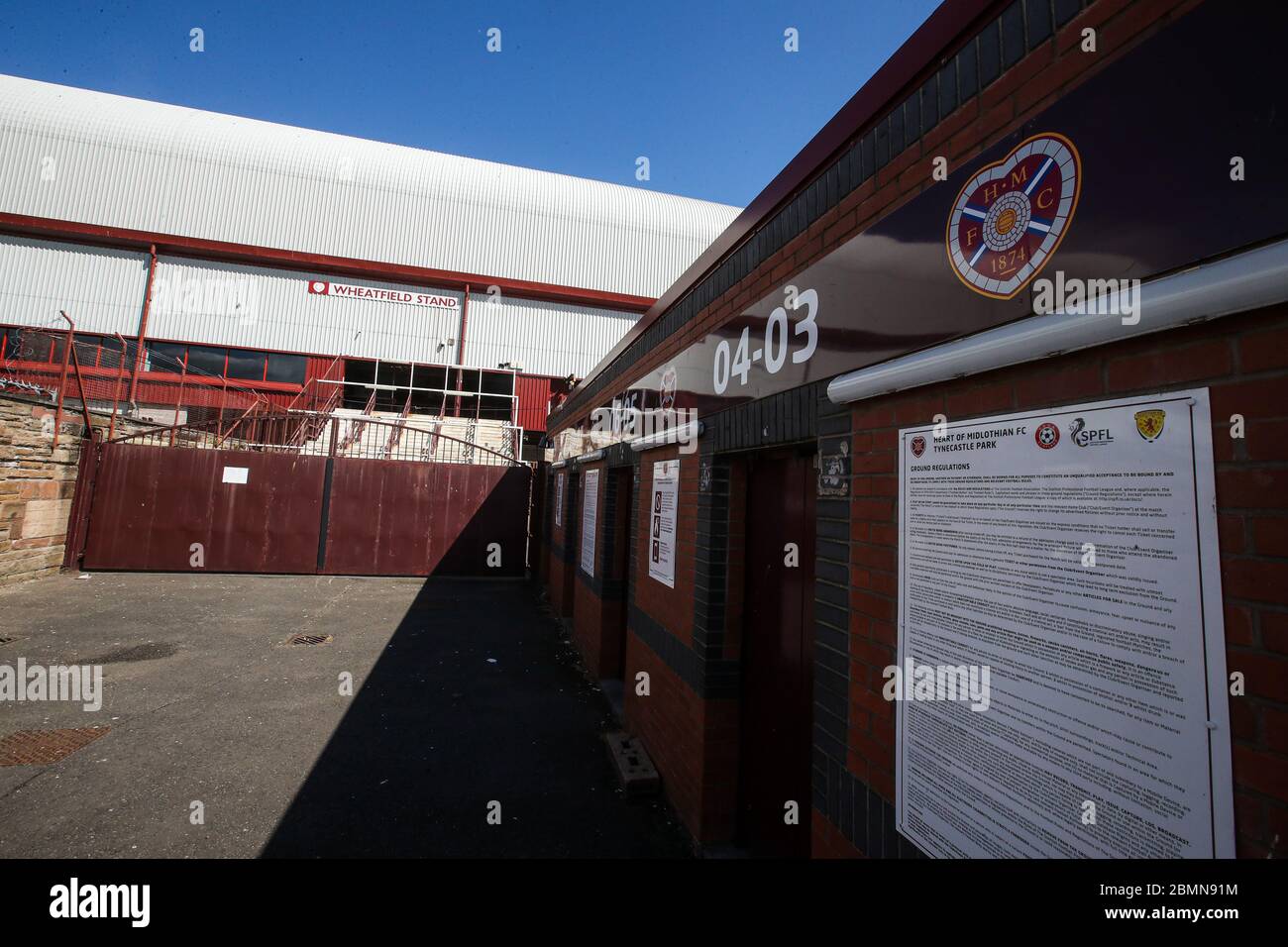 Ground regulations signage around tynecastle stadium hi-res stock ...