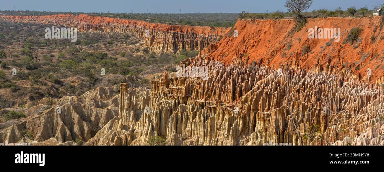 Aerial view of a drone, with rare geological phenomenon, cliffs of ...