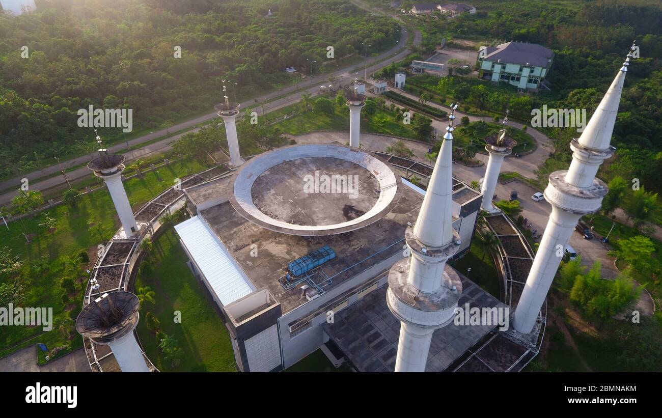 Aerial view of Al Abrar Mosque with forest background Stock Photo - Alamy