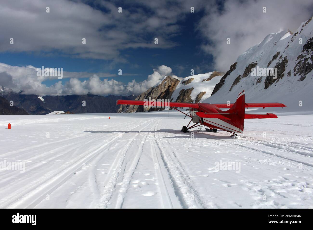 Alaska, Glacier landing at Don Sheldon Amphitheater in Denali National ...