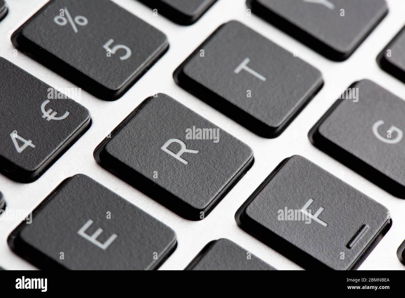 Close up computer keyboard keys with bokeh effect shallow depth of ...