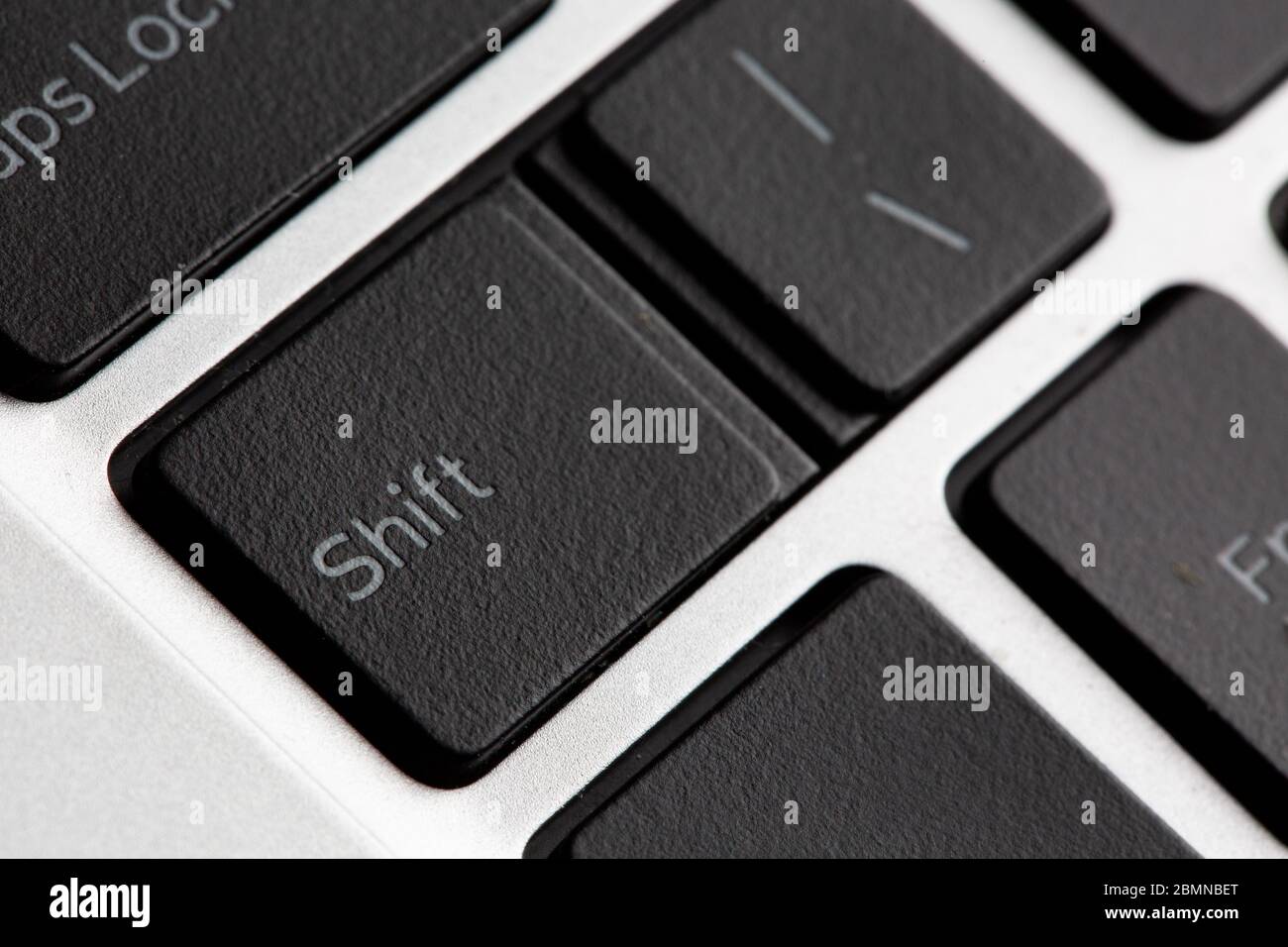 Close up computer keyboard keys with bokeh effect shallow depth of ...