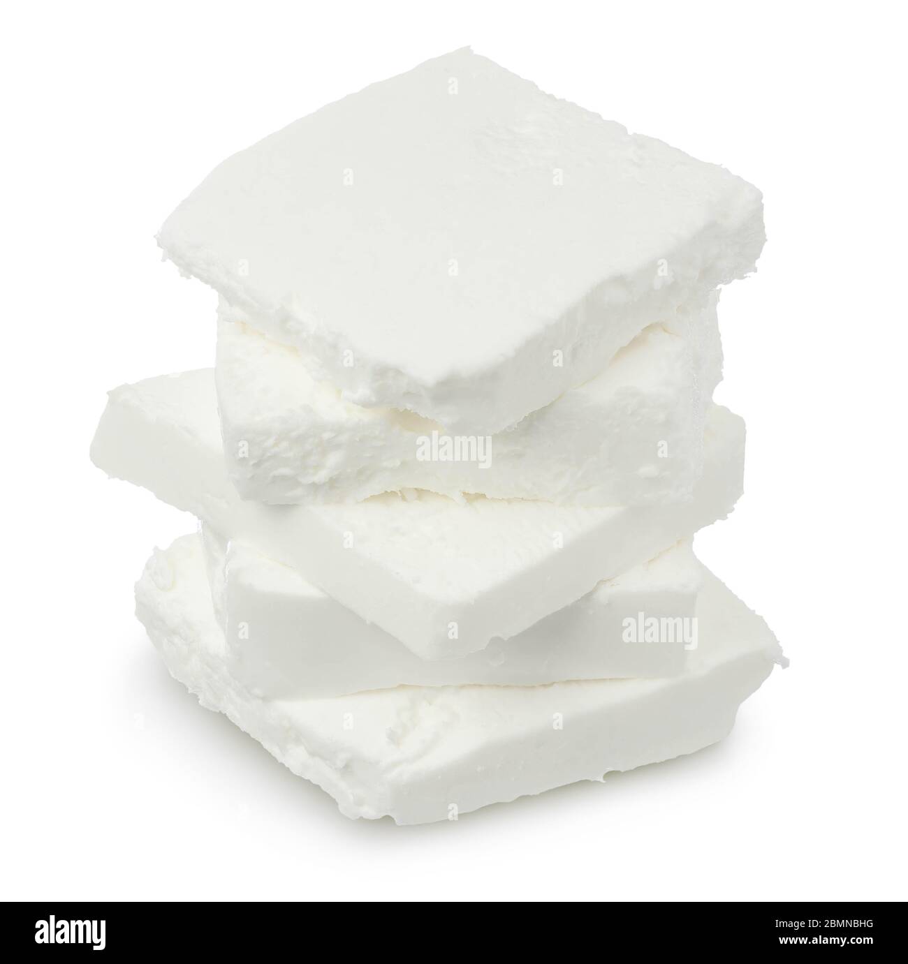 Feta cheese isolated on white background. With clipping path and full ...