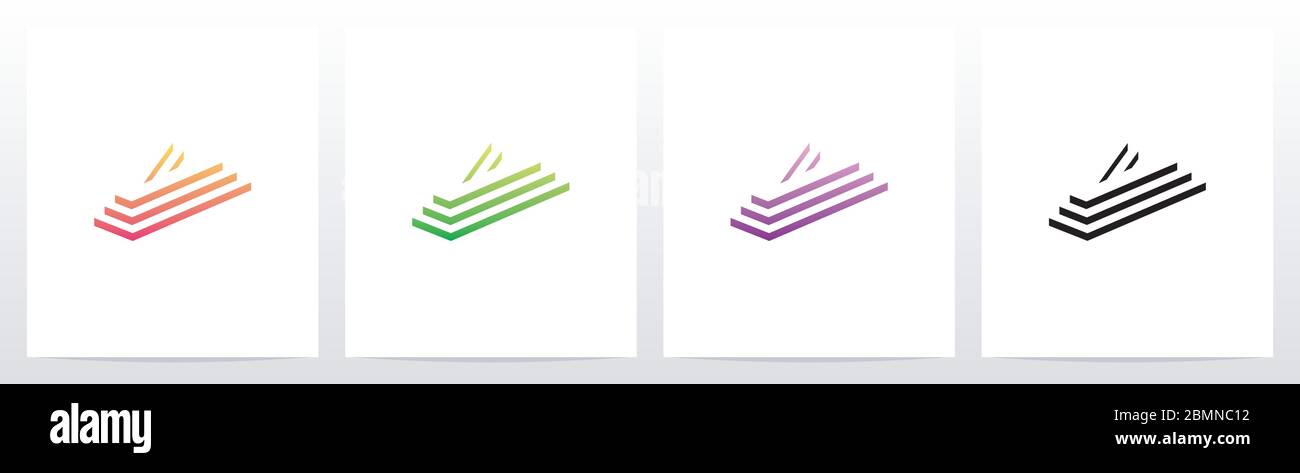 Steps On Letter Logo Design V Stock Vector Image & Art - Alamy