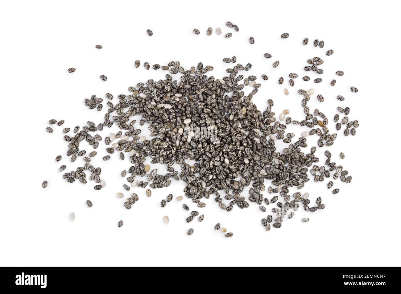 Chia seeds isolated on white background . Top view. Flat lay Stock ...