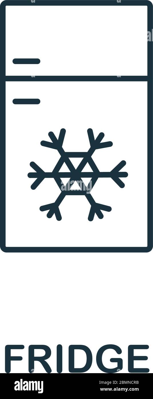 Fridge icon from household collection. Simple line Fridge icon for ...