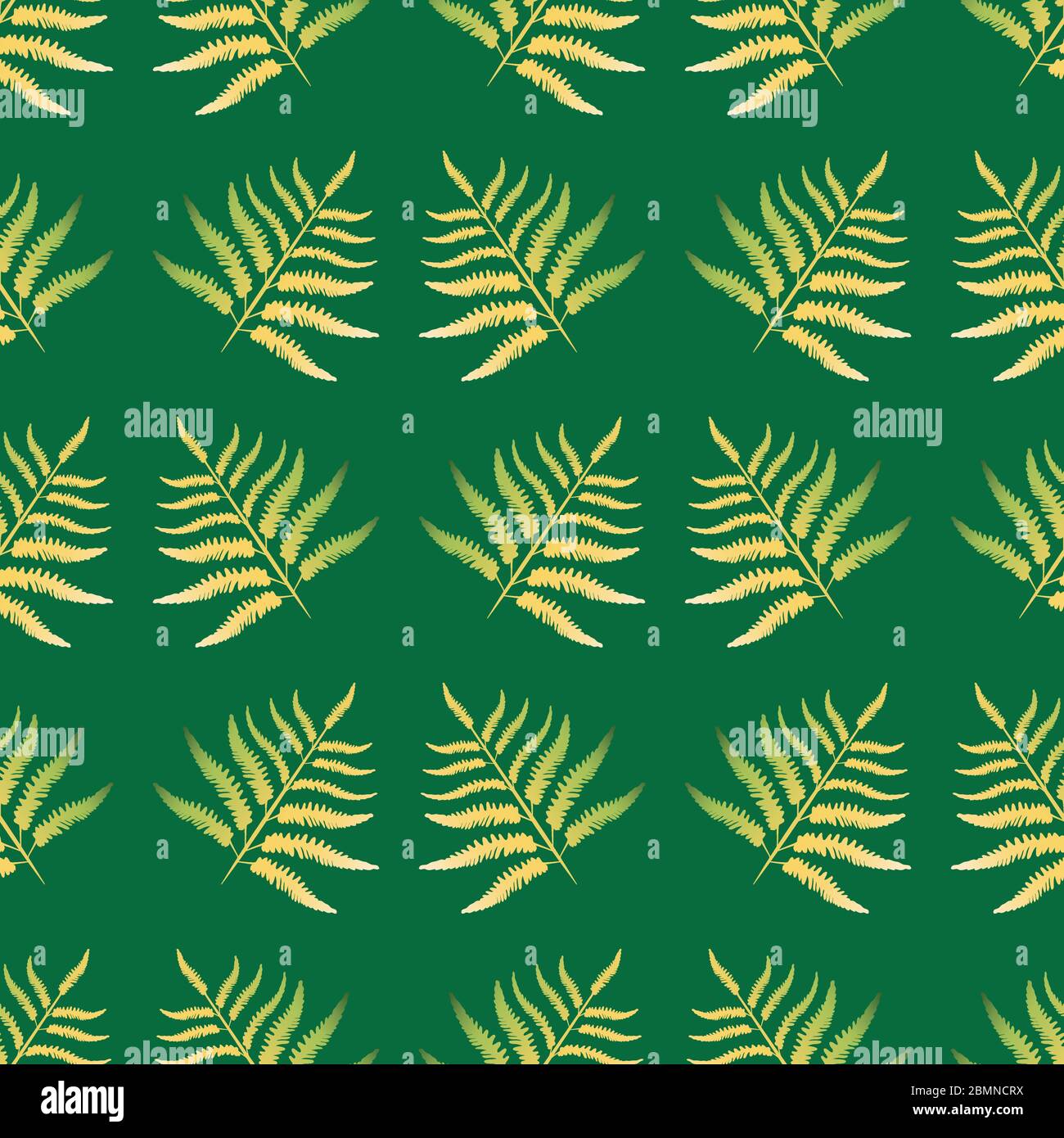 Fern vector seamless pattern background. Forest plant frond monochrome ...