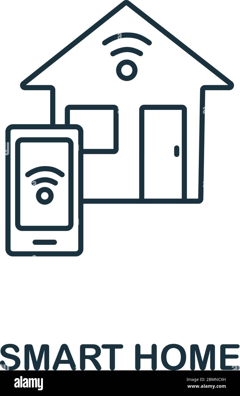 Smart Home icon from household collection. Simple line Smart Home icon ...