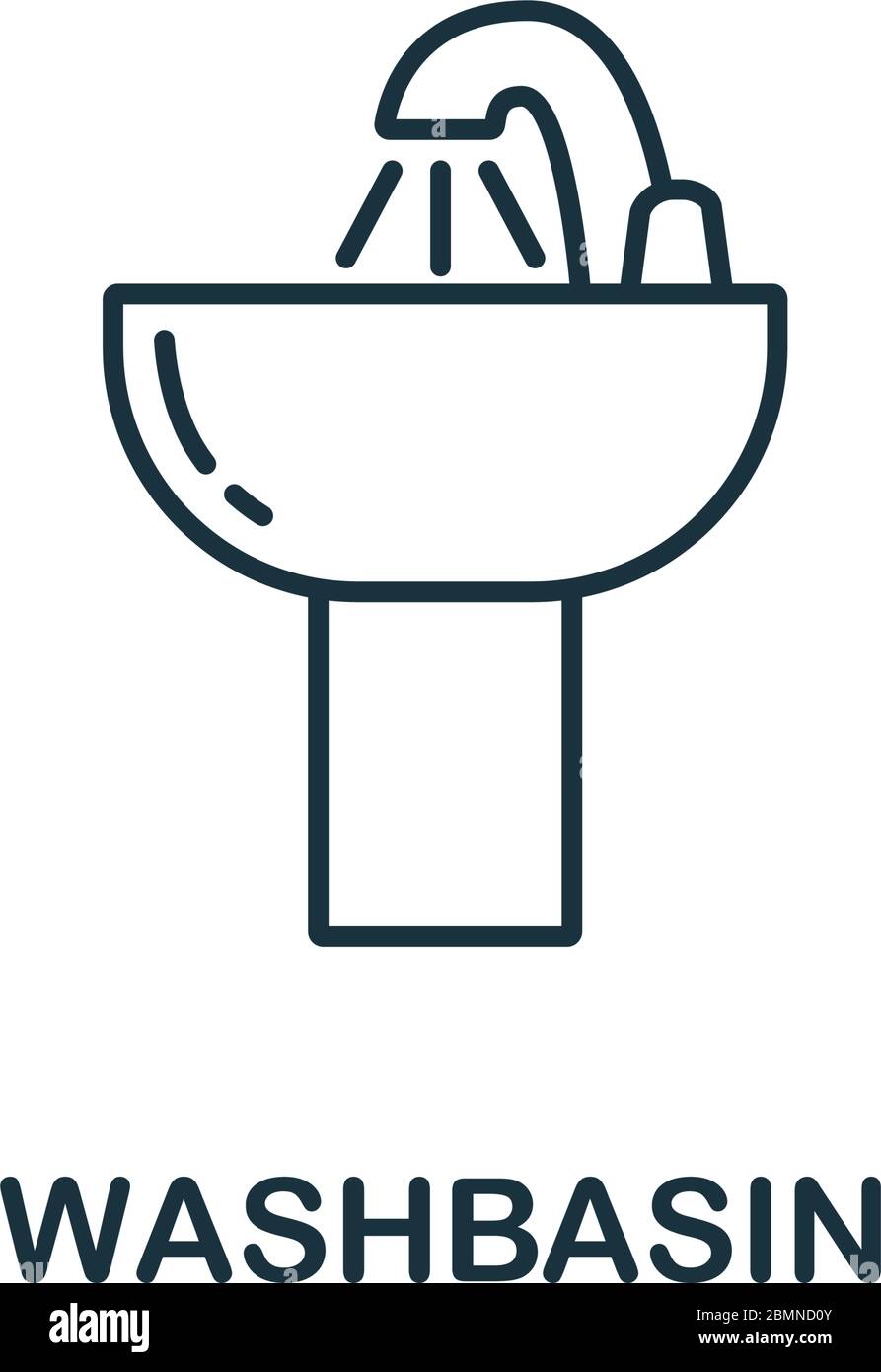 Washbasin icon from interior collection. Simple line element Washbasin ...