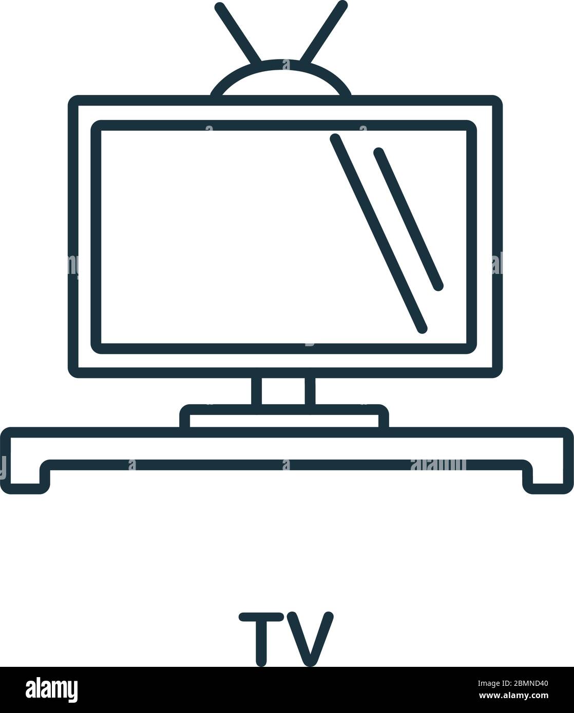 Tv icon from interior collection. Simple line element Tv symbol for ...