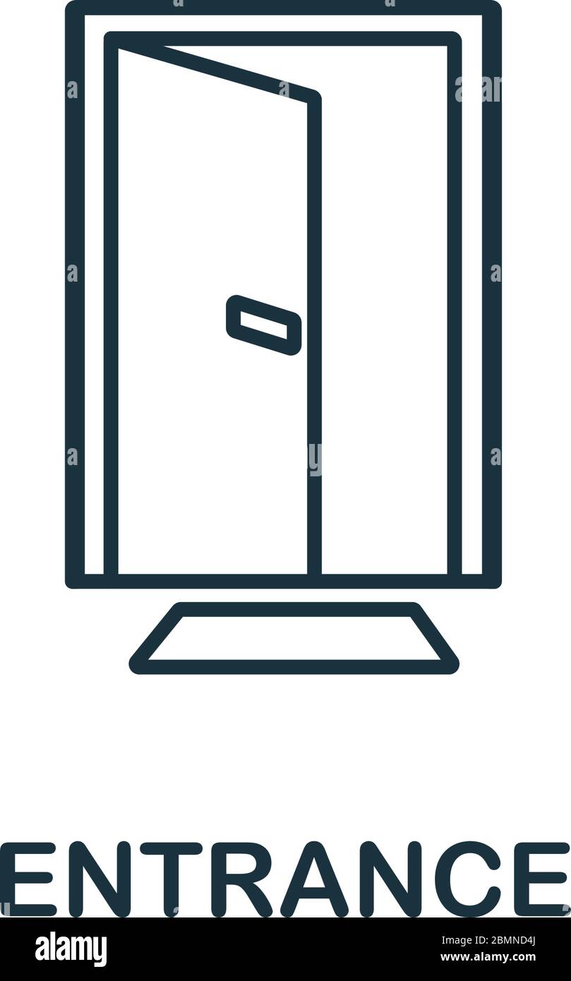 Entrance icon from interior collection. Simple line element Entrance ...