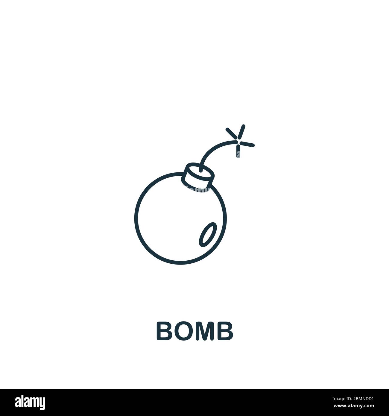 Bomb icon from security collection. Simple line element Bomb symbol for ...