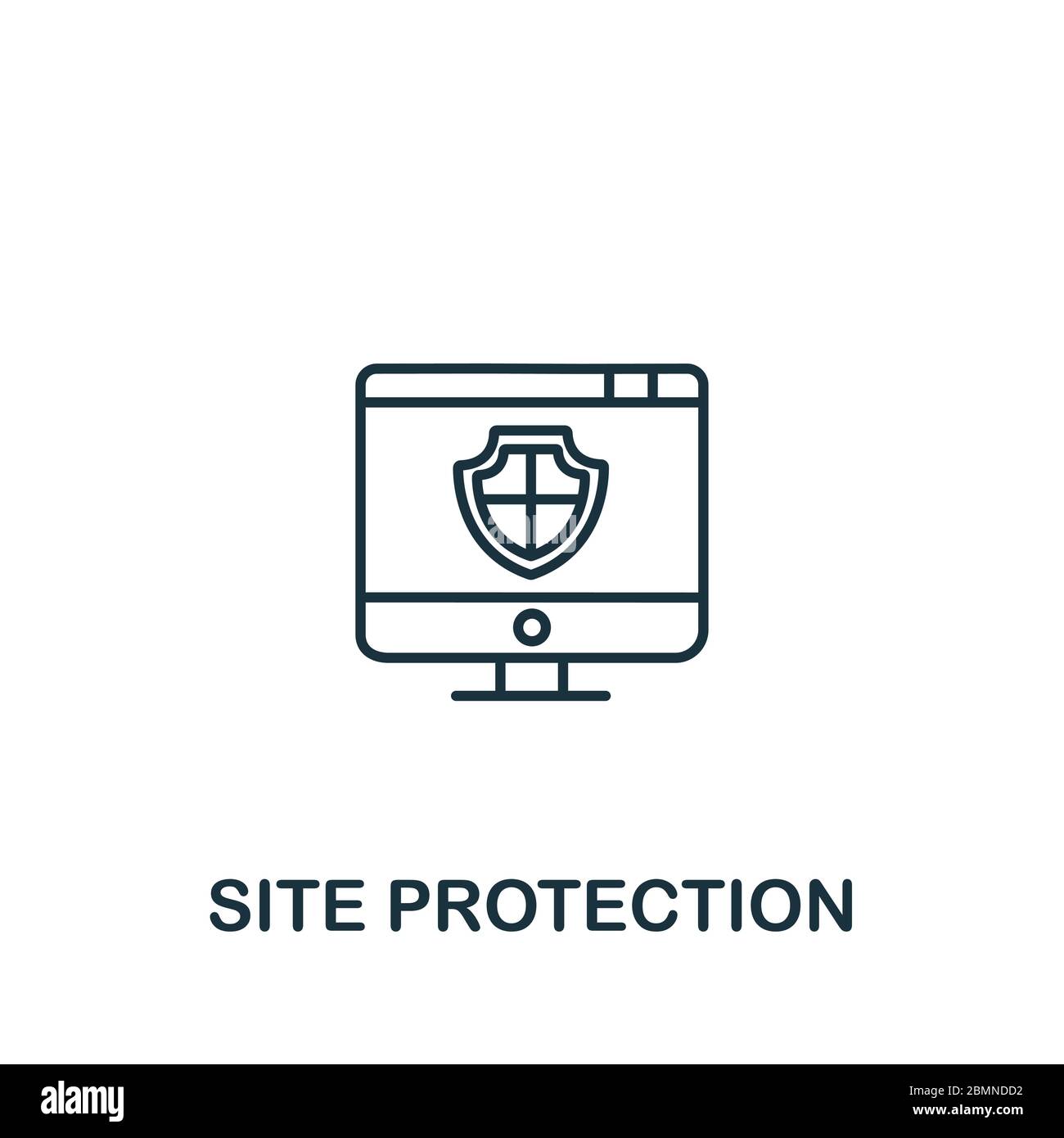 Site Protection icon from security collection. Simple line element Site ...