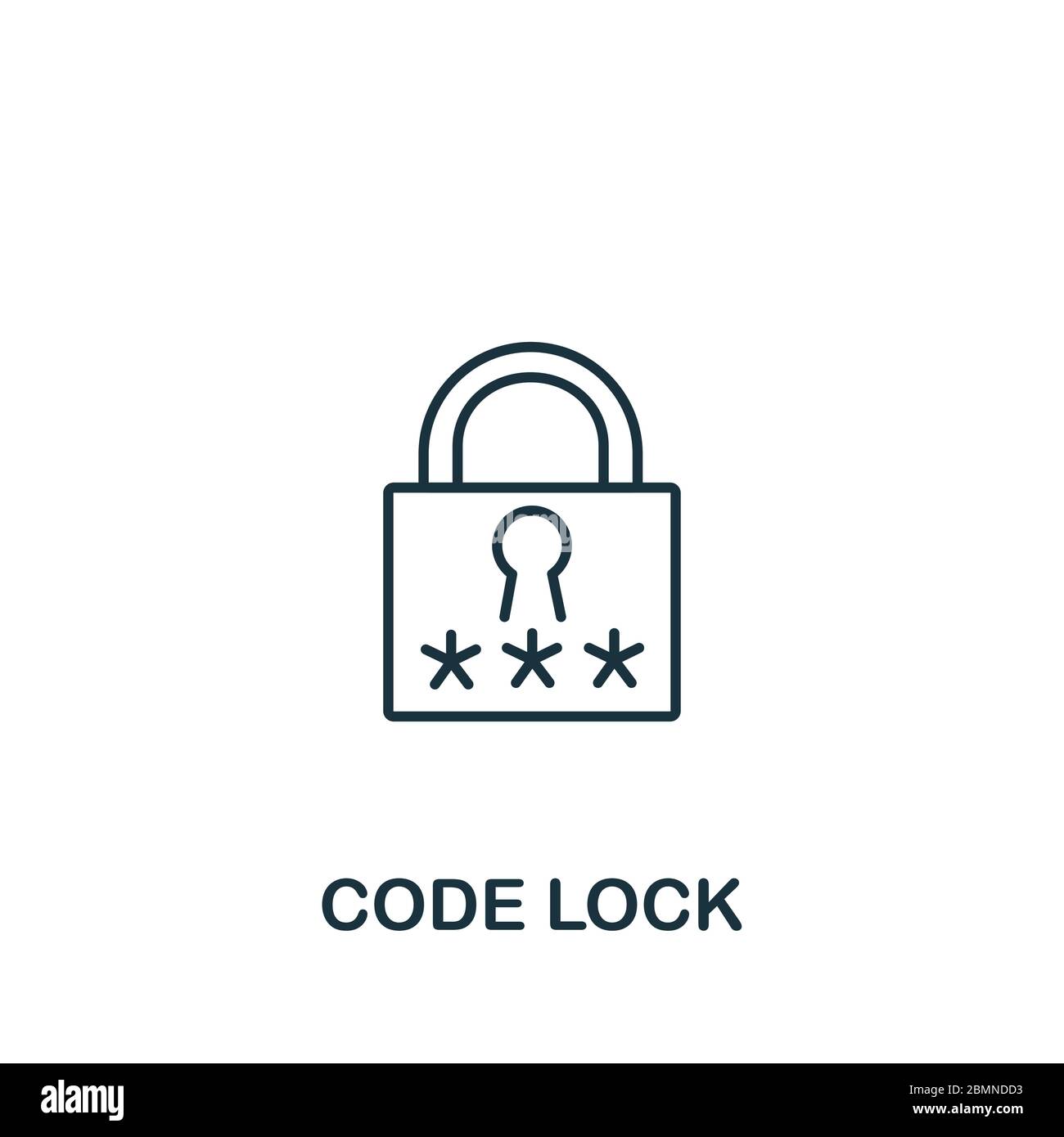 Code Lock icon from security collection. Simple line element Code Lock ...
