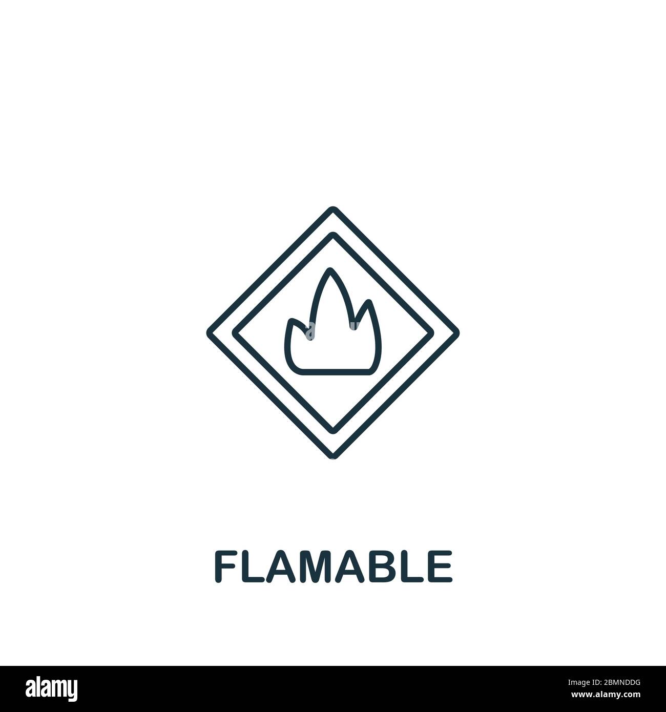 Flamable icon from security collection. Simple line element Flamable ...