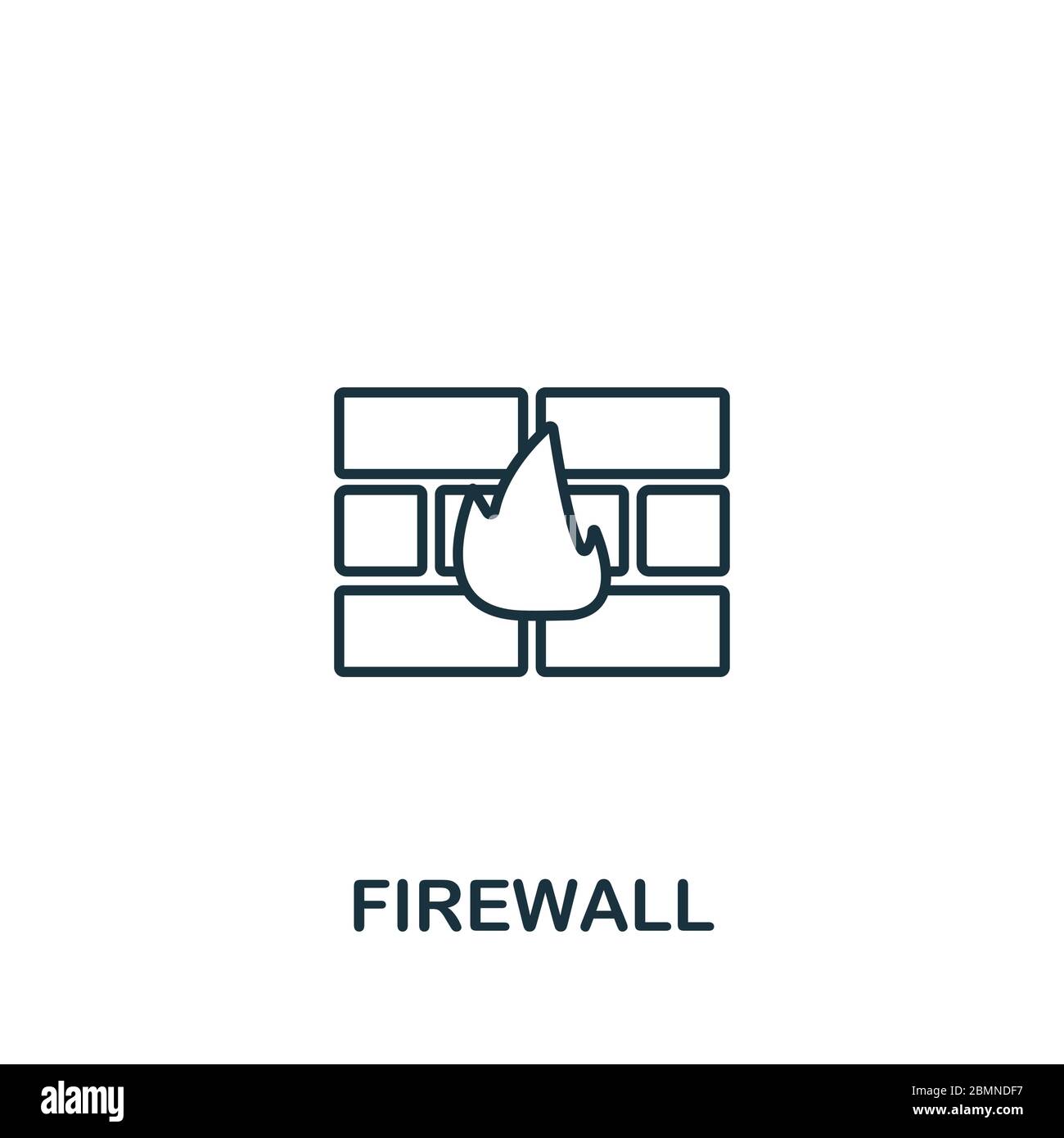 Firewall icon from security collection. Simple line element Firewall ...