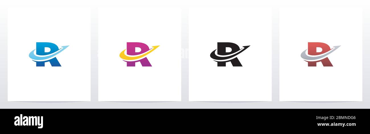 Swoosh Arrow Lines Letter Logo Design R Stock Vector Image & Art - Alamy