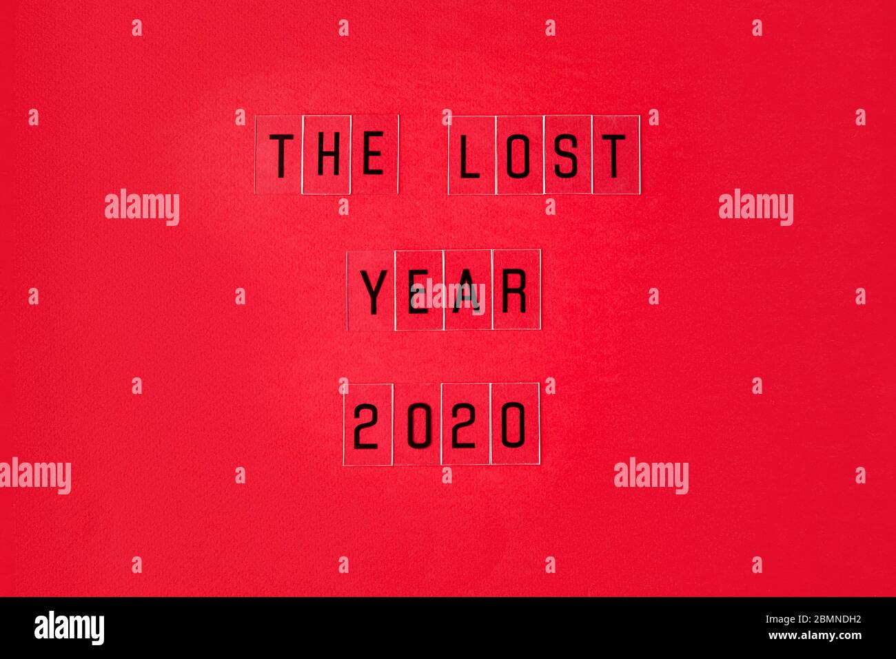 Falling growth in business, composition with The lost year 2020 slogan ...