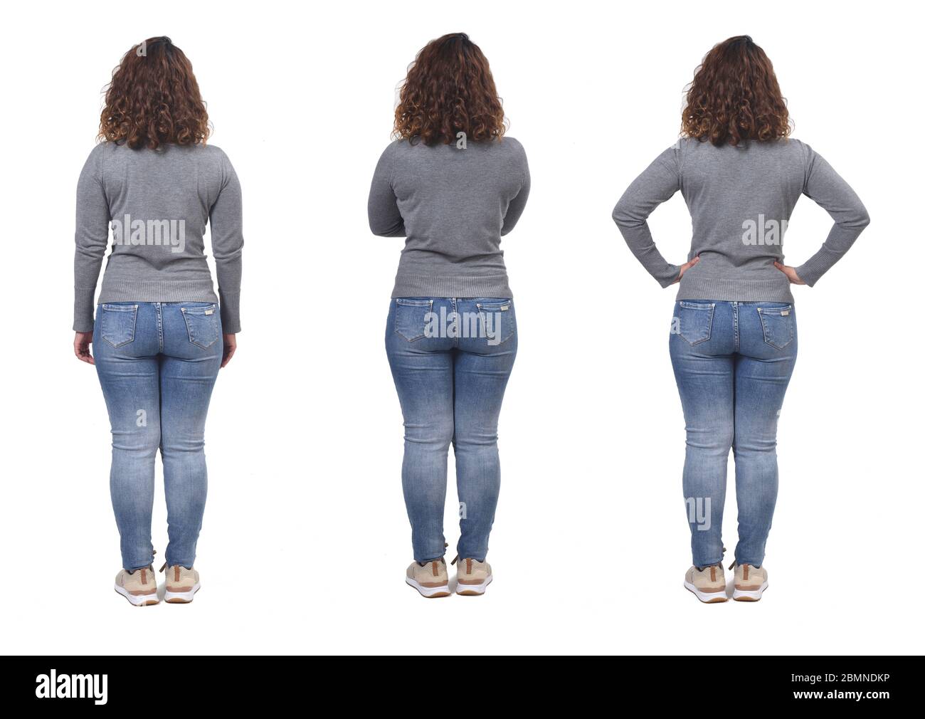 rear view of a woman with various poses Stock Photo - Alamy