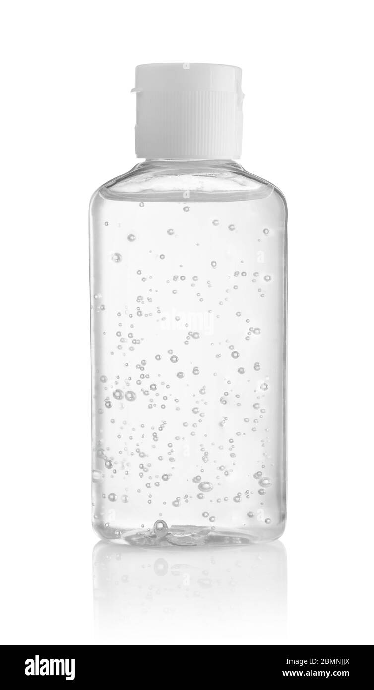 Bottle of antiseptic hand gel isolated on white background Stock Photo ...