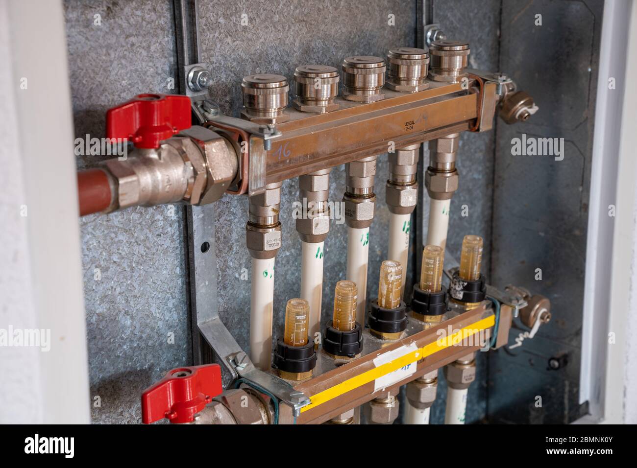A detailed view of calculating controls and distribution panel für an ...