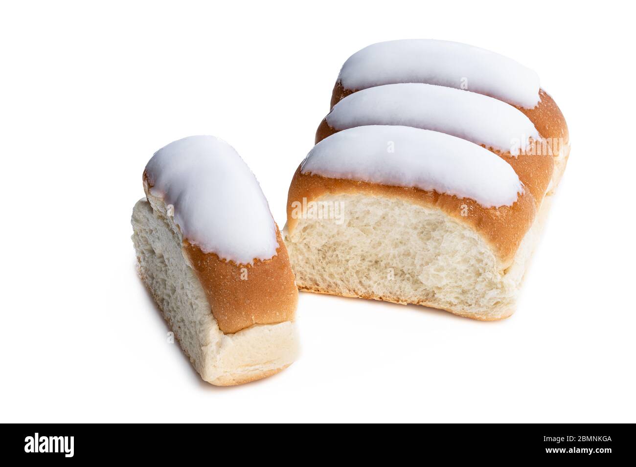 Iced finger buns isolated on white background Stock Photo - Alamy