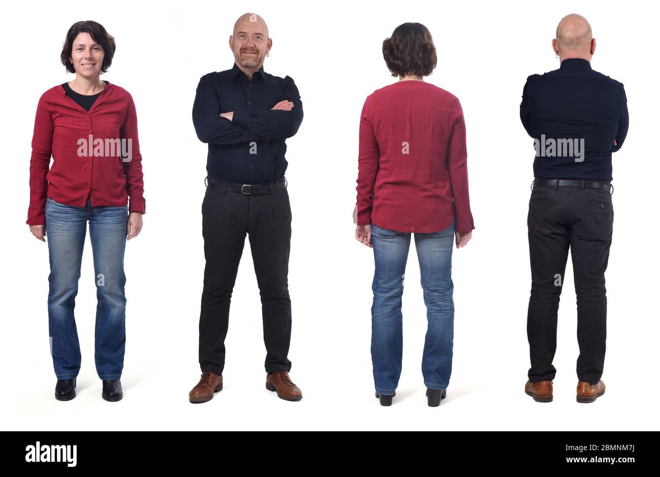 front and back couple on white Stock Photo - Alamy