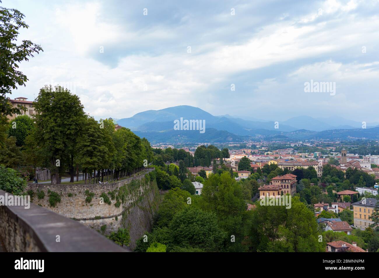 Summer European city skyline. Top down city view. Italian city ...