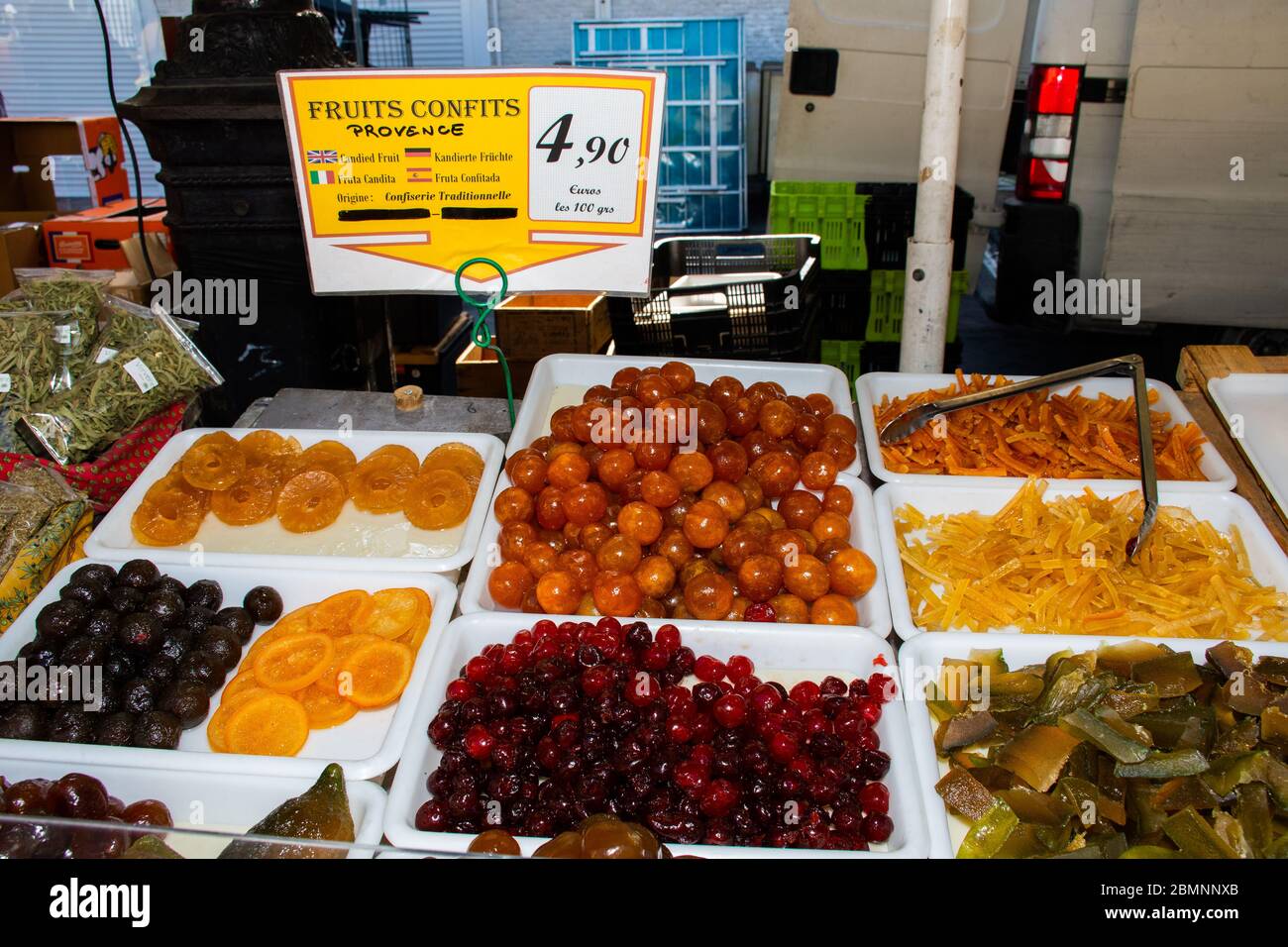 Candied fruits selection made with crystallised sugar Stock Photo - Alamy