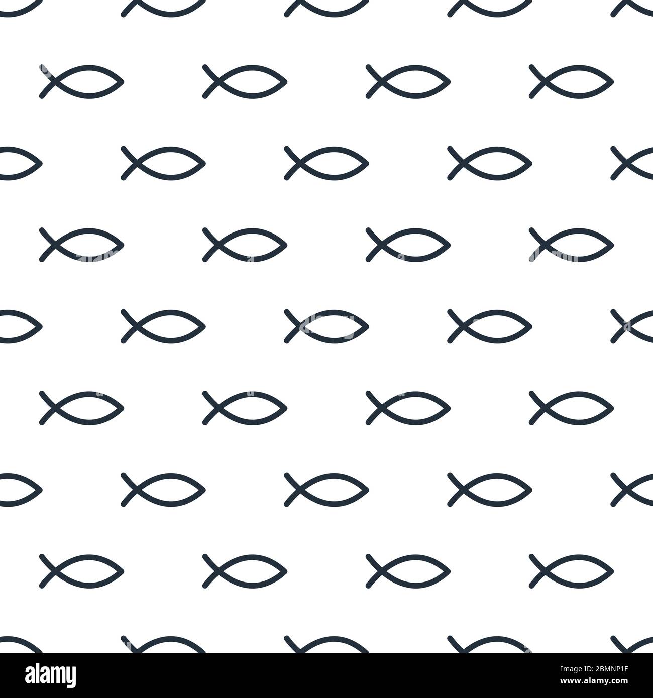 Jesus christian Fish horizontal white seamless pattern with linear ...