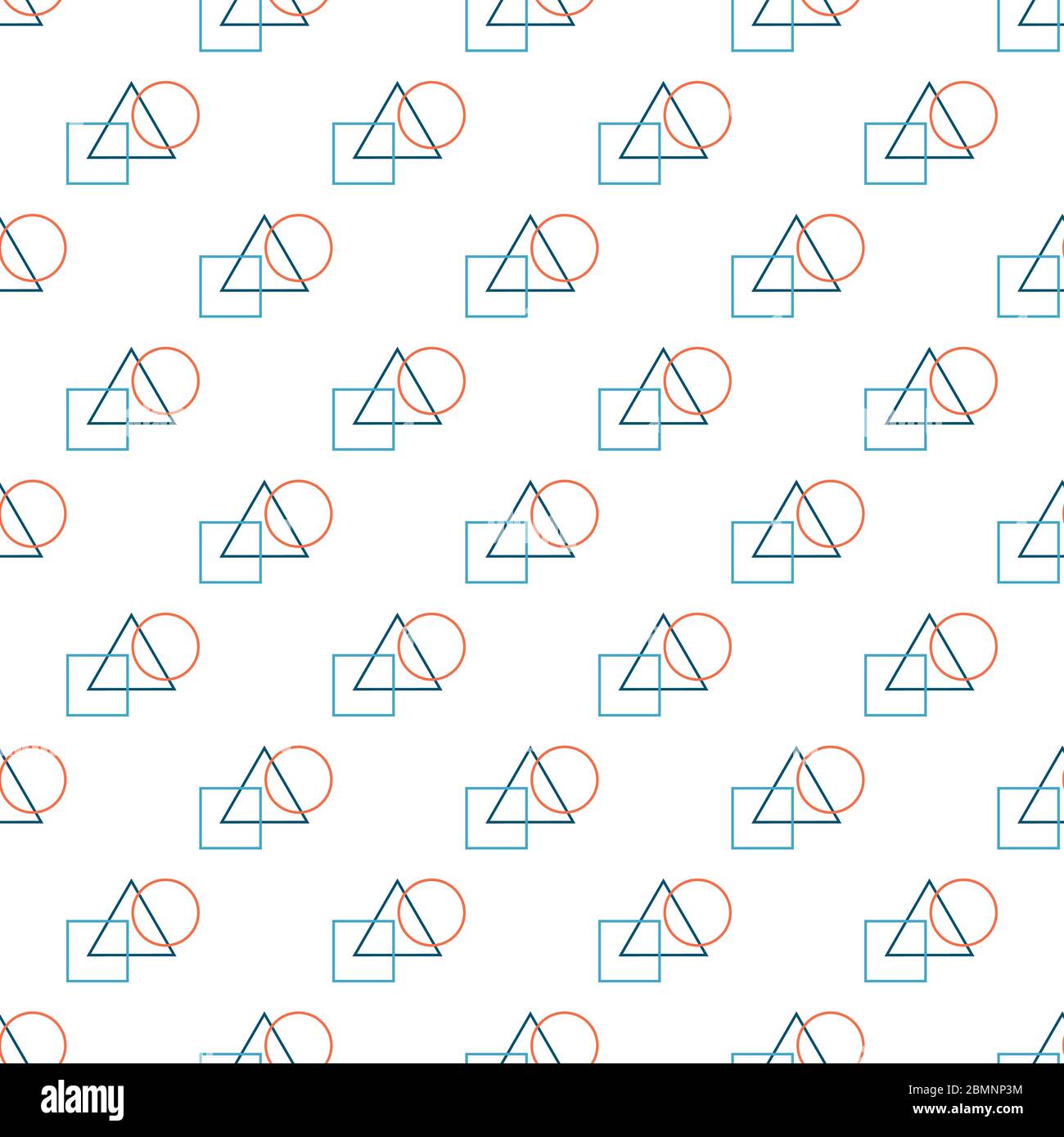 Geometric Seamless Pattern with Triangles, Squares, Circles on White ...