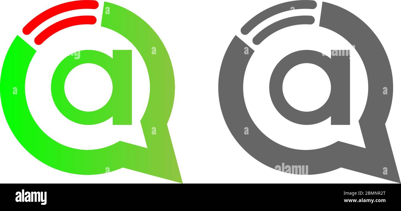 Letter A Wireless Internet in the chat bubble logo illustration Stock ...