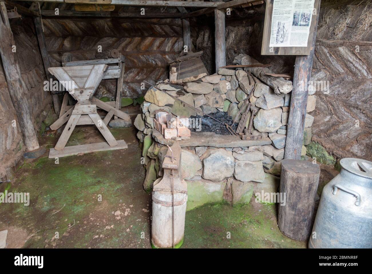 View inside a storeroom, one of the main farm house buildings ...