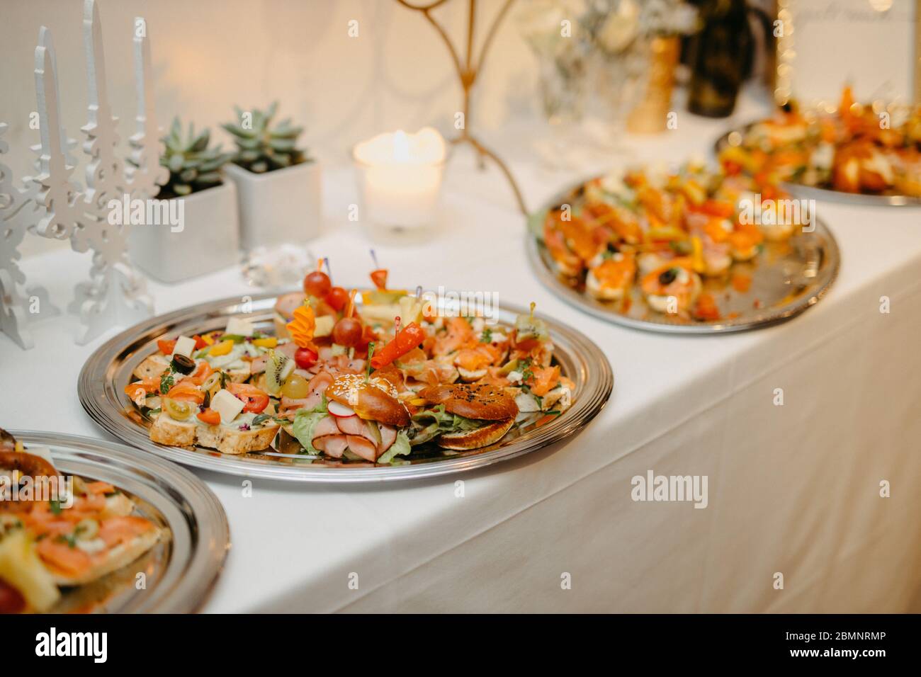 Delicious food at a wedding Stock Photo - Alamy