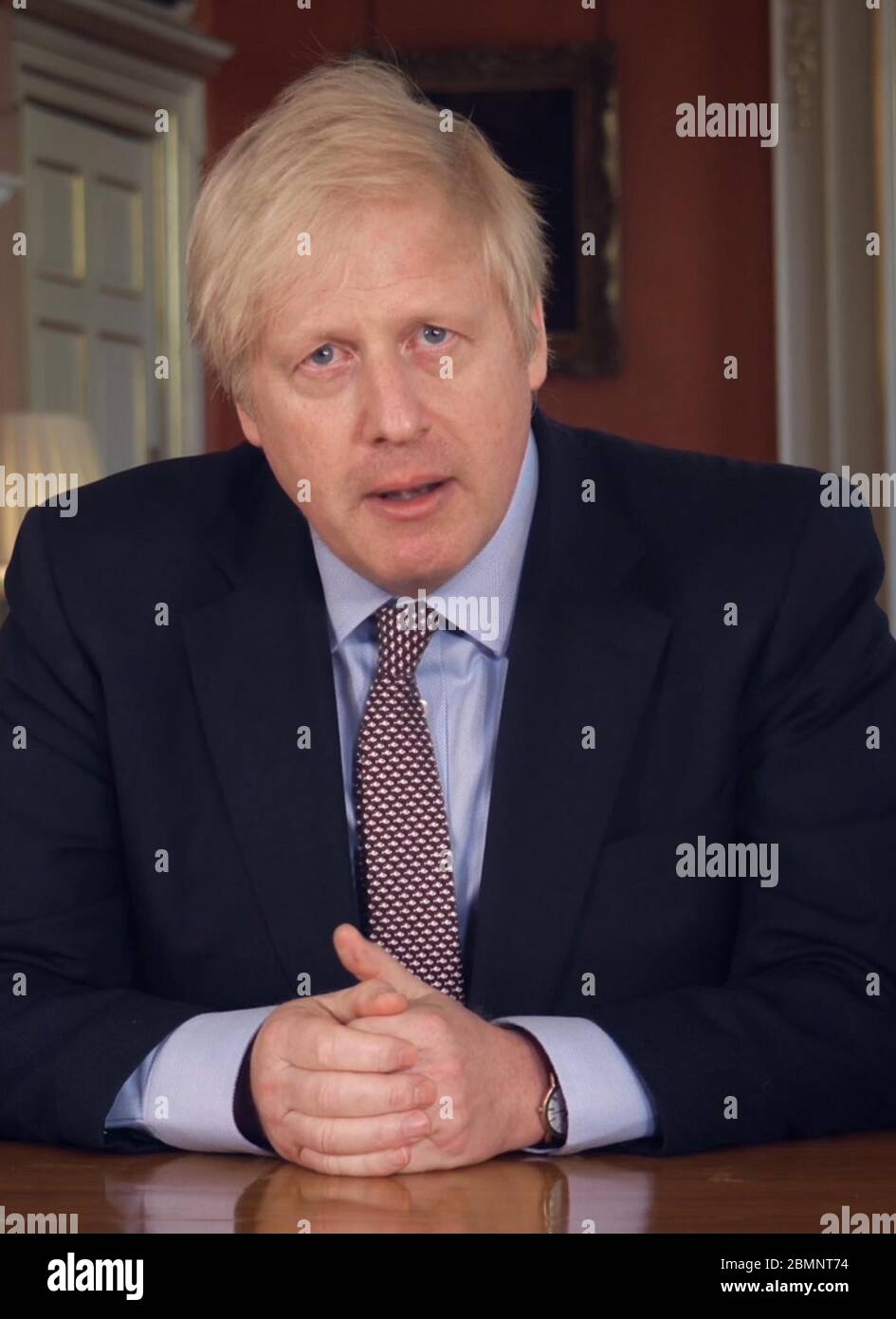 Screen grab of Prime Minister Boris Johnson addressing the nation about ...