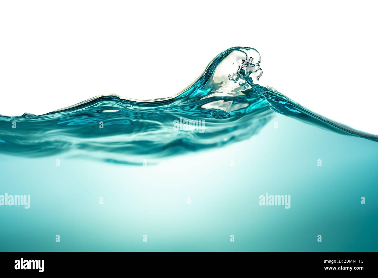 Pure blue water wave, close up, symbol of purity, freshness and ecology ...